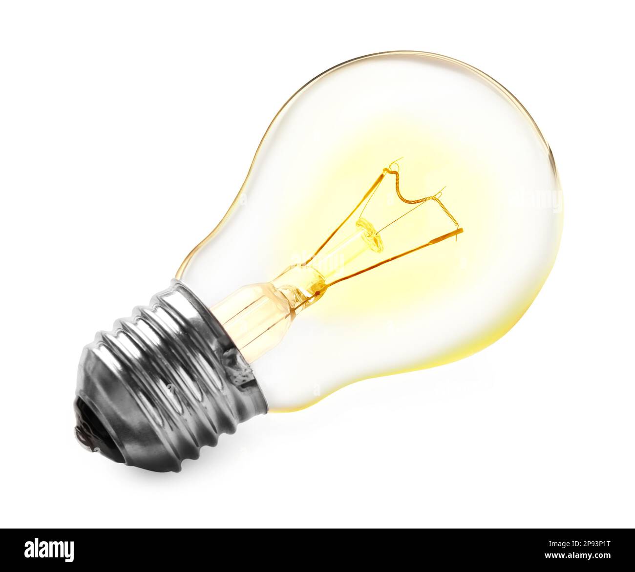 Modern glowing lamp bulb on white background Stock Photo - Alamy