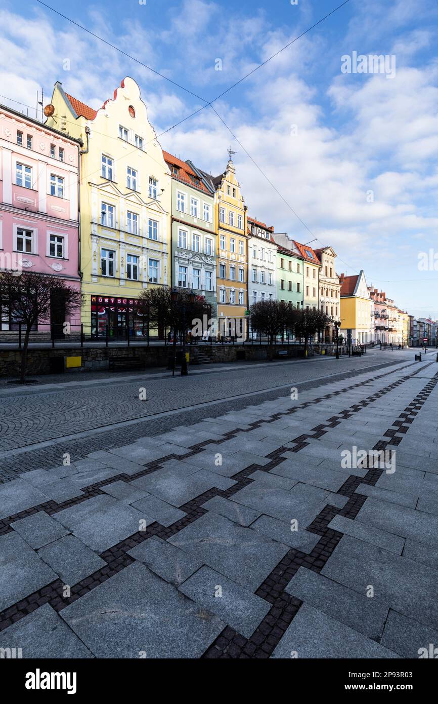 Europe, Poland, Lower Silesia, Zlotoryja, Goldberg, Market Square Stock ...