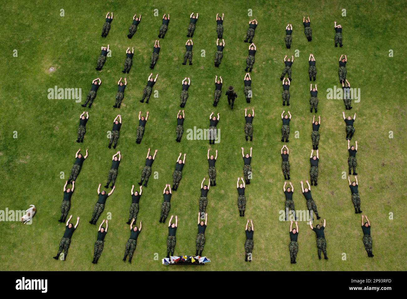 Female voluntary recruits attend a three month training program at a ...