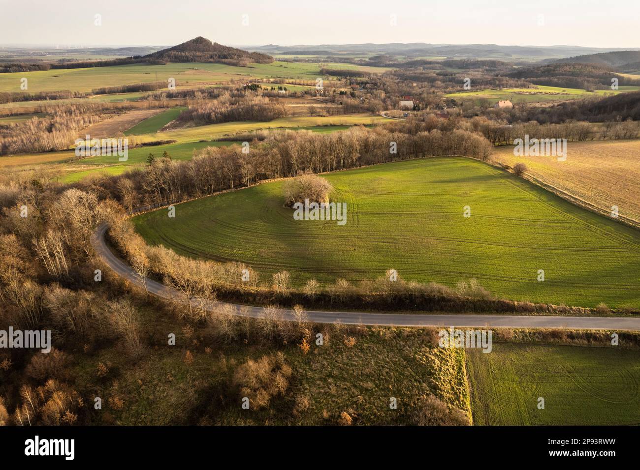 Europe, Poland, Lower Silesia, Ostrzyca, Spitzberg, extinct volcano ...