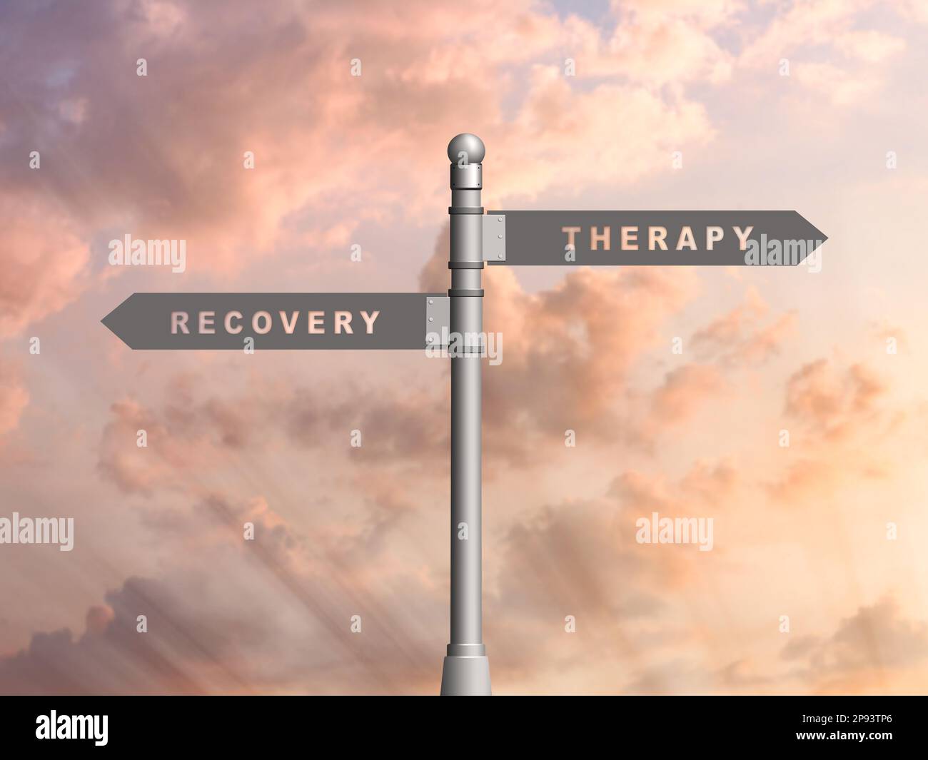 Start to live without alcohol addiction. Signpost with inscriptions ...