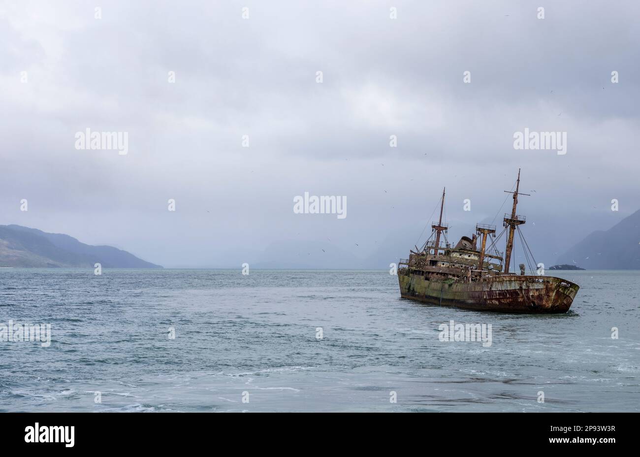 Wreck of MV Captain Leonidas, a freighter that ran aground on the Bajo ...