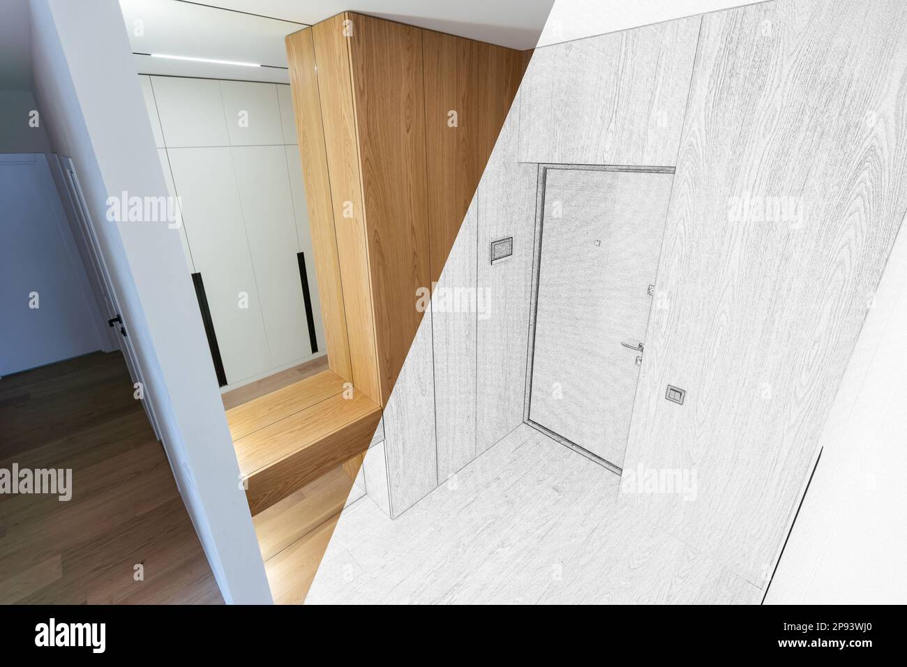 comparison of drawings and repair Stock Photo - Alamy