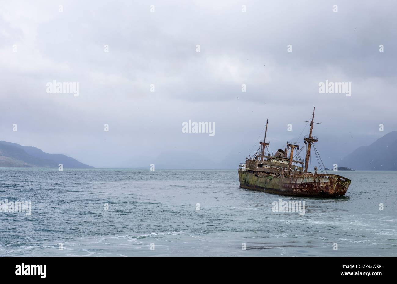 Wreck of MV Captain Leonidas, a freighter that ran aground on the Bajo ...