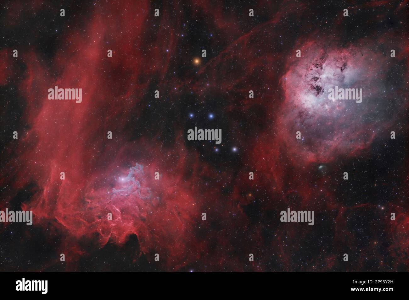 Flaming star IC405 and Tadpole nebula IC410 as HOO narrow band image ...