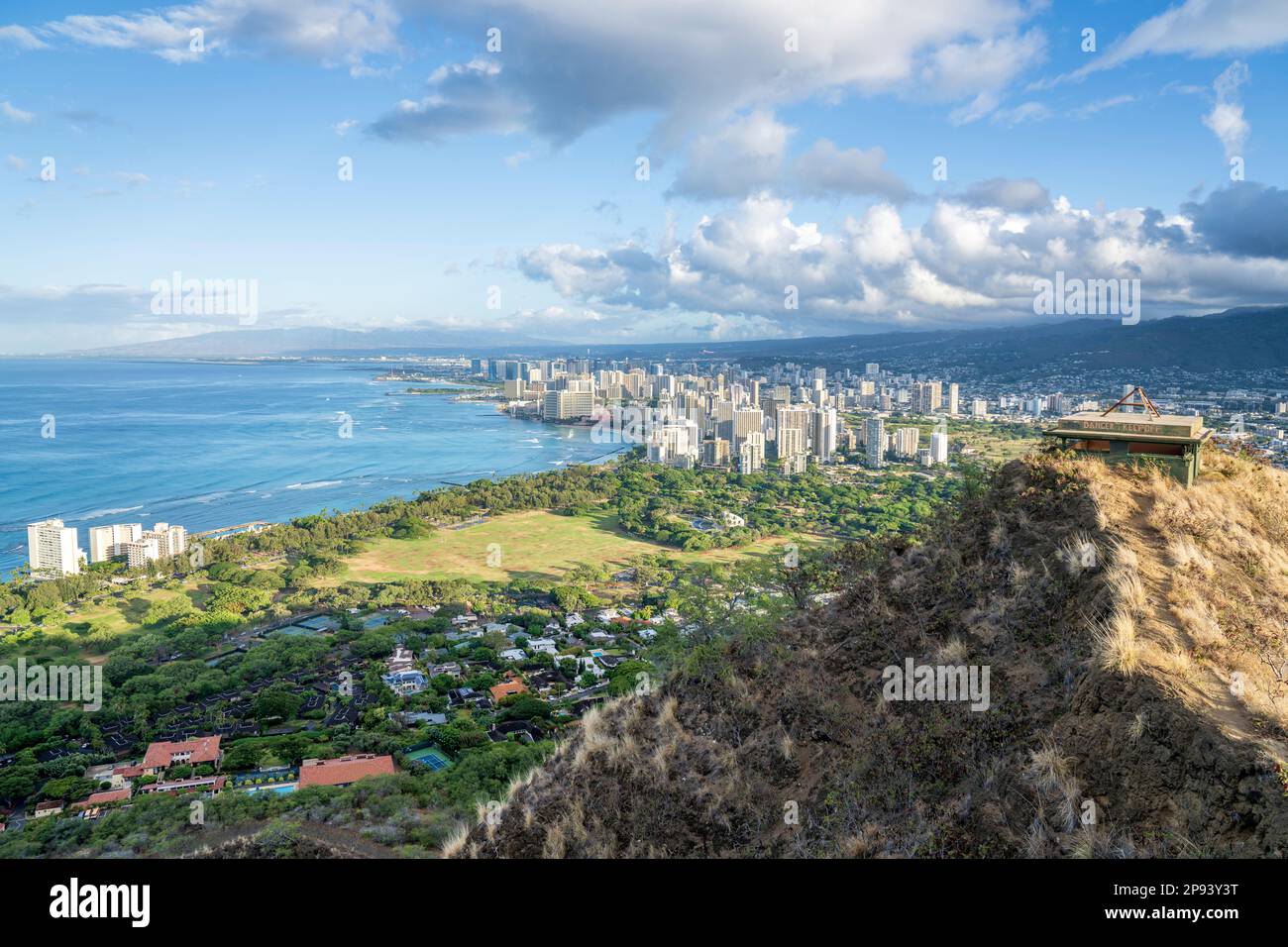 View of Honolulu from Diamond Head, Honolulu, Hawaii, USA, Polynesia ...