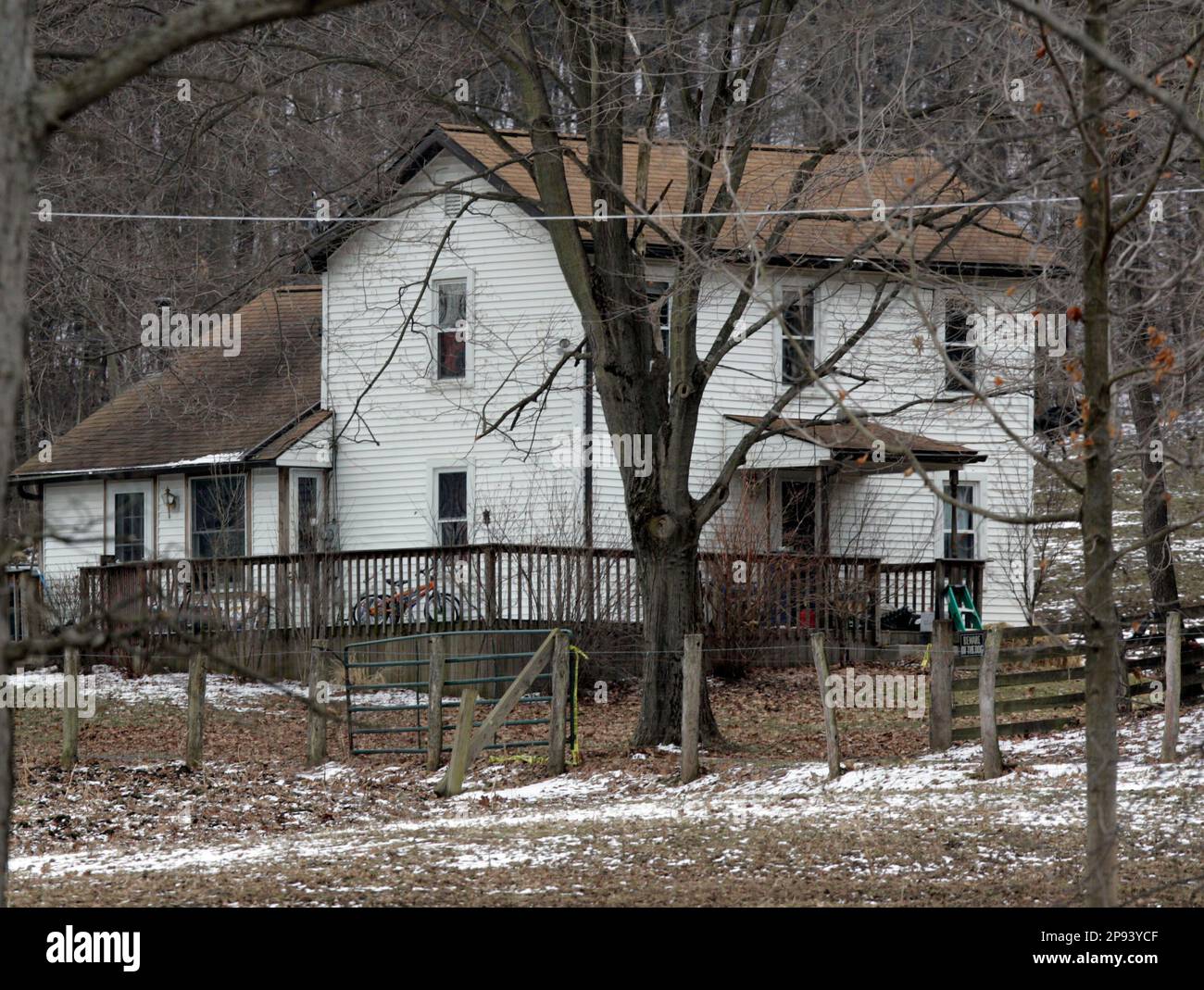 The farmhouse where Kenzie Marie Houk was killed on Friday, is shown in ...