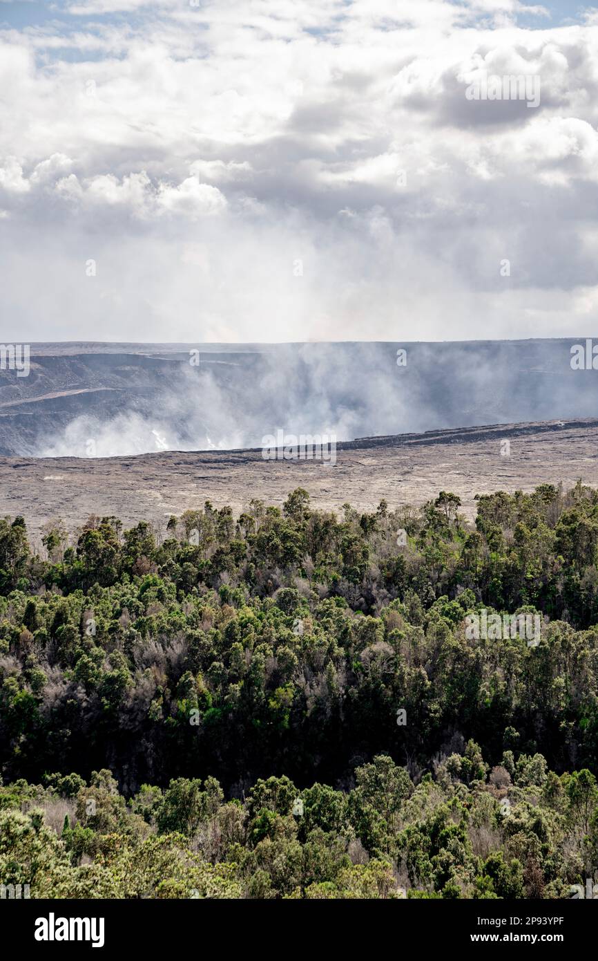 View of Kilauea volcano crater, Big Island, Hawaii, USA, Polynesia ...