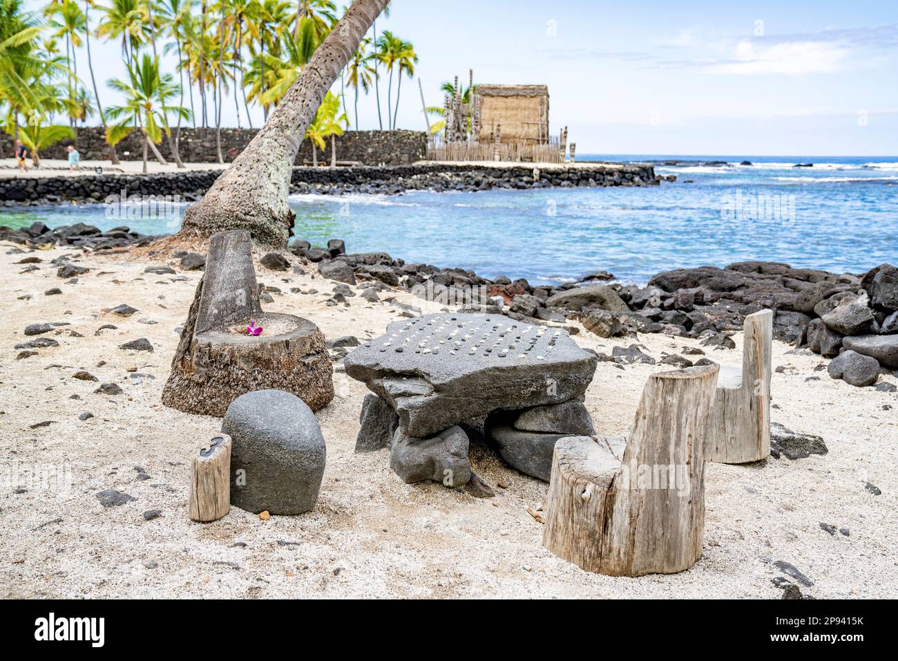 Seating area with play structure, Pu'uhonua O Honaunau National ...