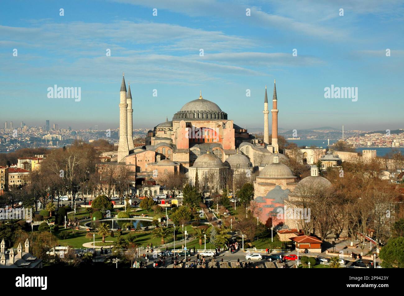 hagiasophia and Square view from bluemosque minaret aeral view Stock ...
