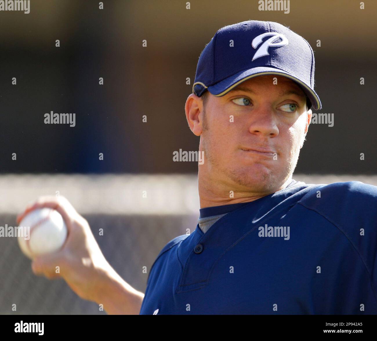 San Diego Padres pitcher Jake Peavy throws a ball during baseball ...