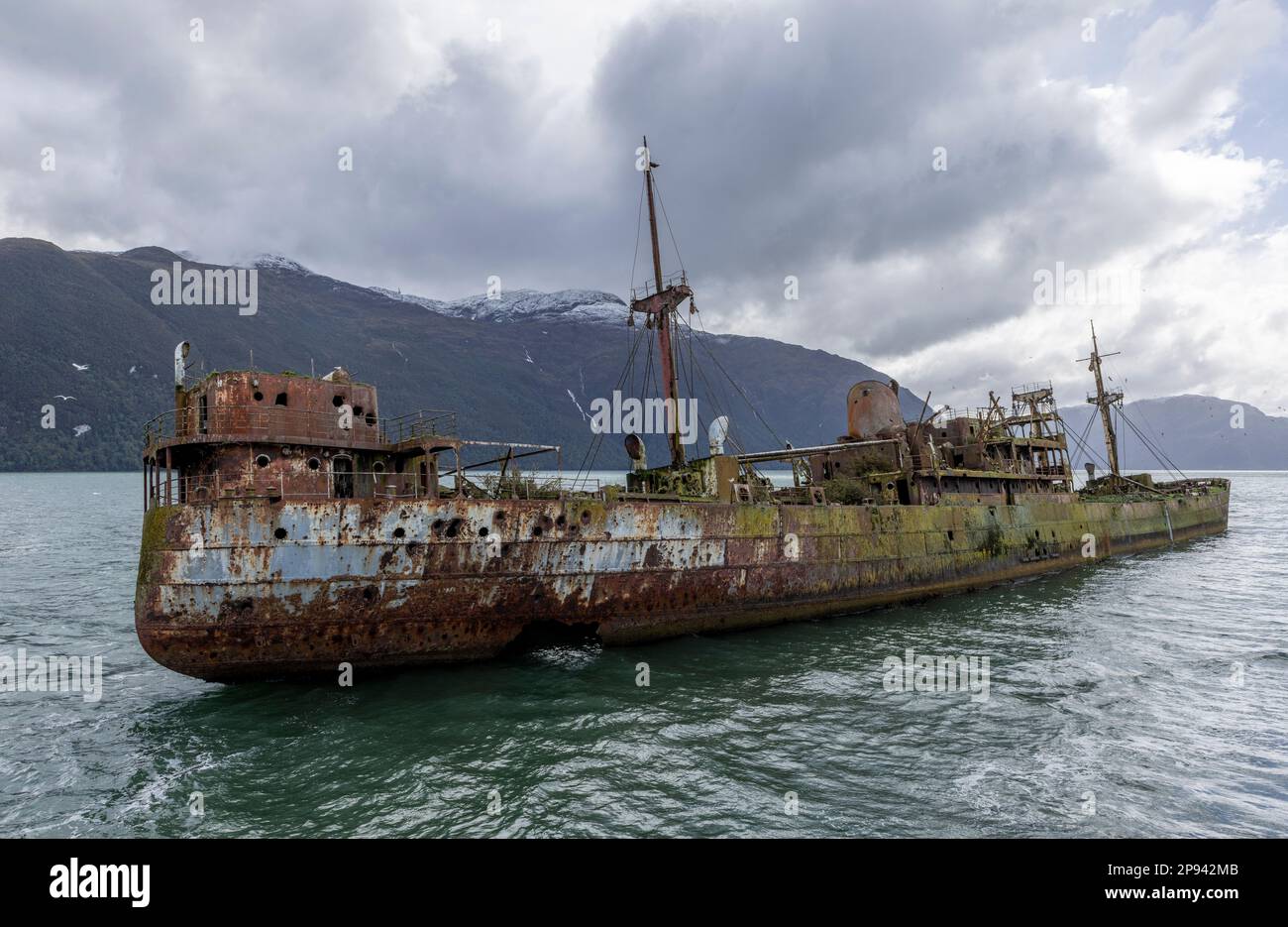 Wreck of MV Captain Leonidas, a freighter that ran aground on the Bajo ...