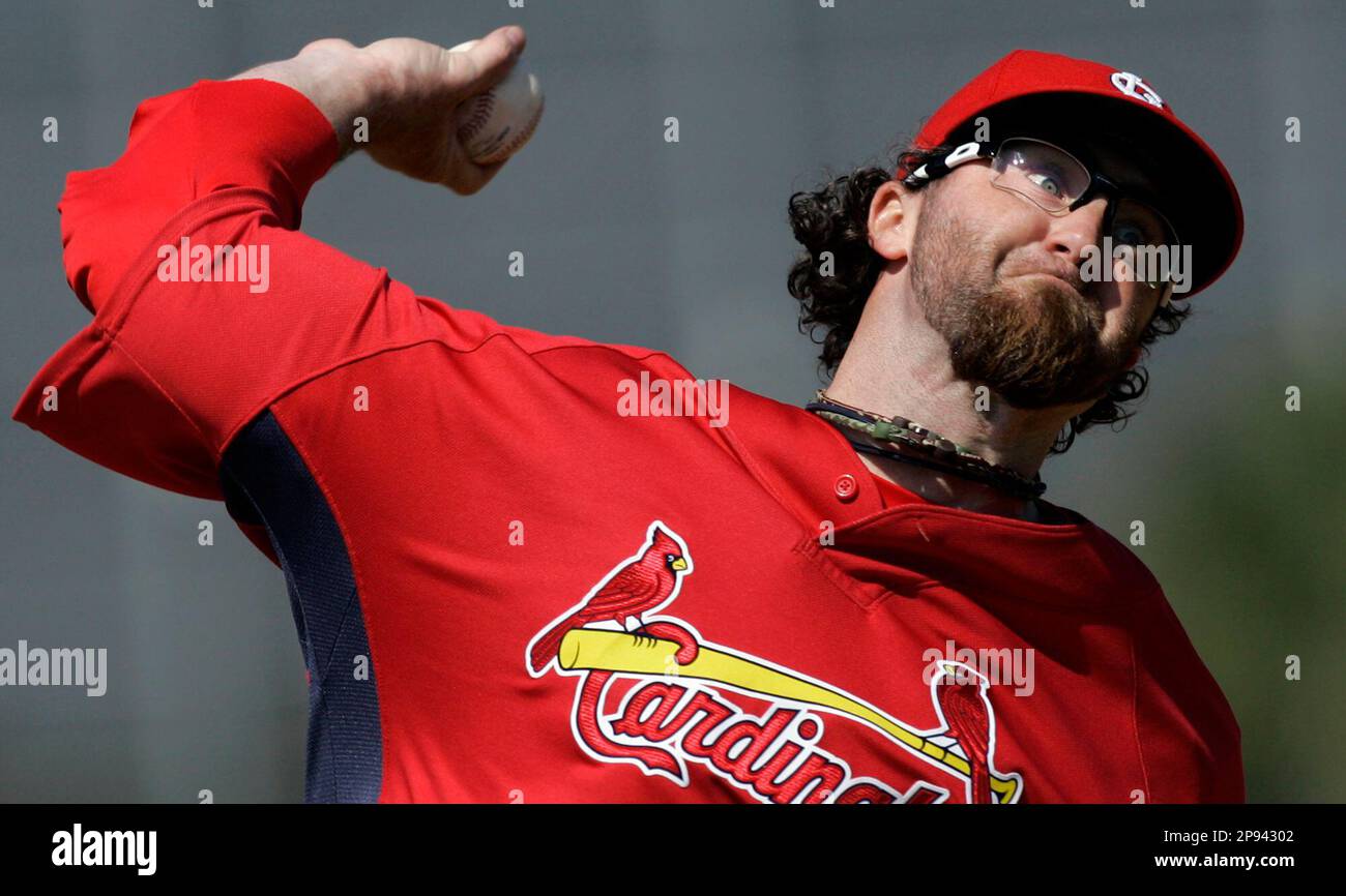 St. Louis Cardinals pitcher Jason Motte throws during spring training ...