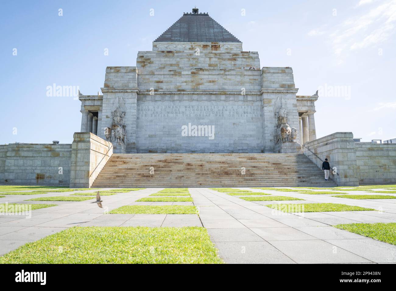 Side view of the Shrine of Remembrance, Melbourne, Victoria, Australia ...