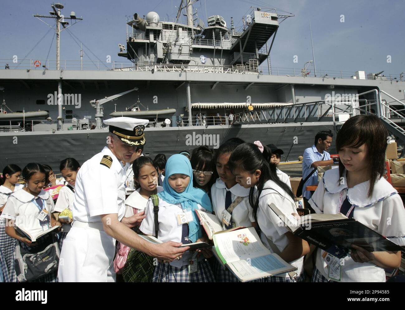Capt. Thom Burke, the commanding officer of the USS Blue Ridge, the ...