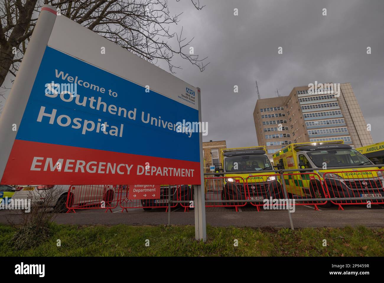Southend on Sea, UK. 10th Mar, 2023. Main signs outside the hospital ...