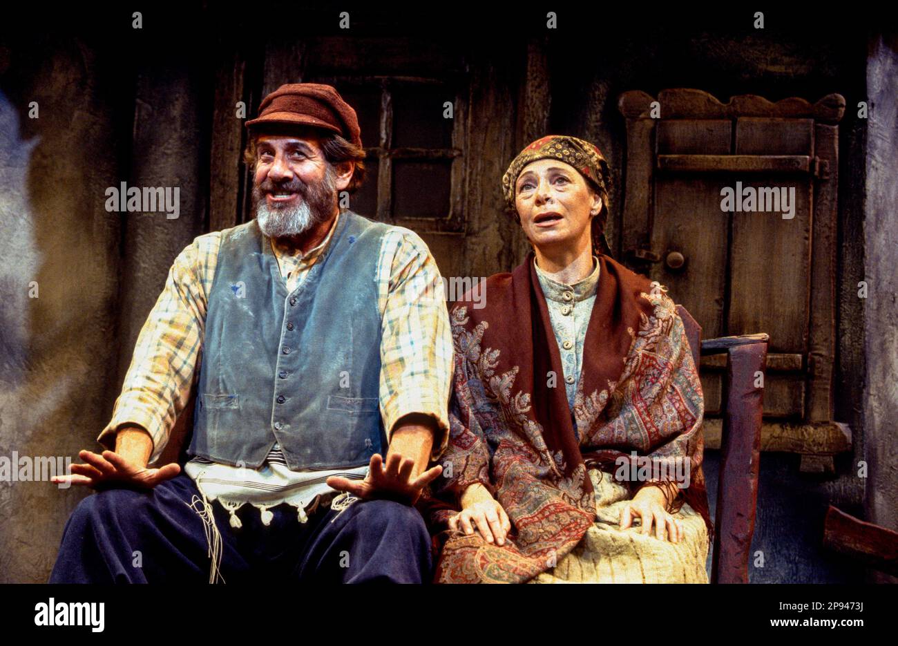 Topol (Tevye), Sara Kestelman (Golde) in FIDDLER ON THE ROOF at the ...