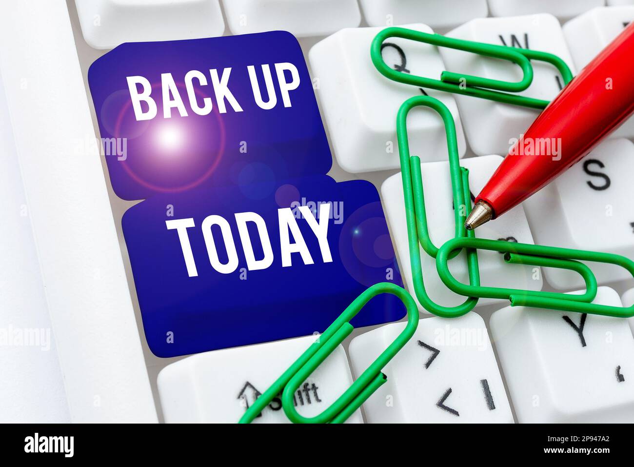 Conceptual caption Back Up. Word Written on saving important data into ...