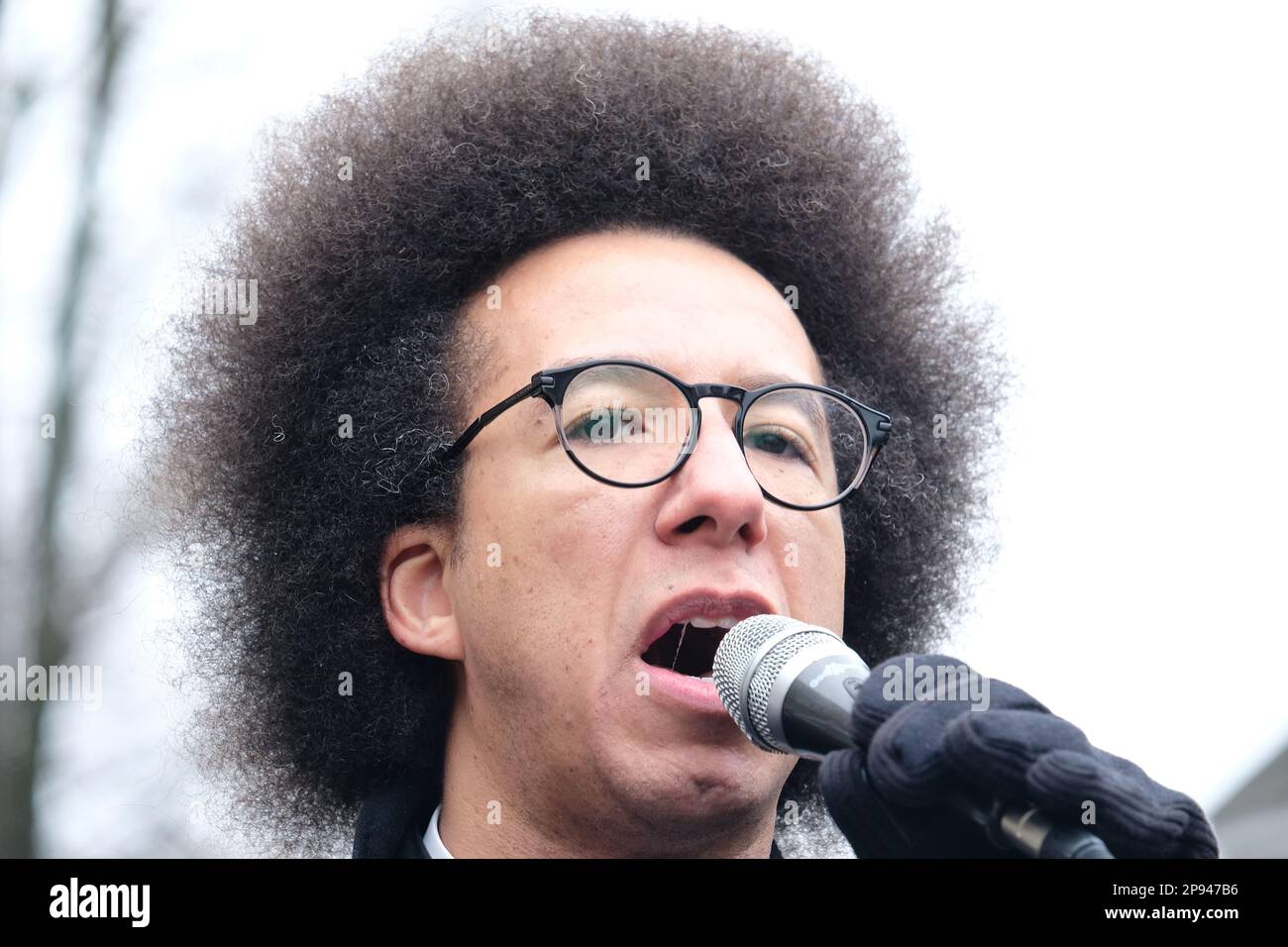 London, UK. 10th March, 2023. Reverend Calvin Robinson speaks as ...
