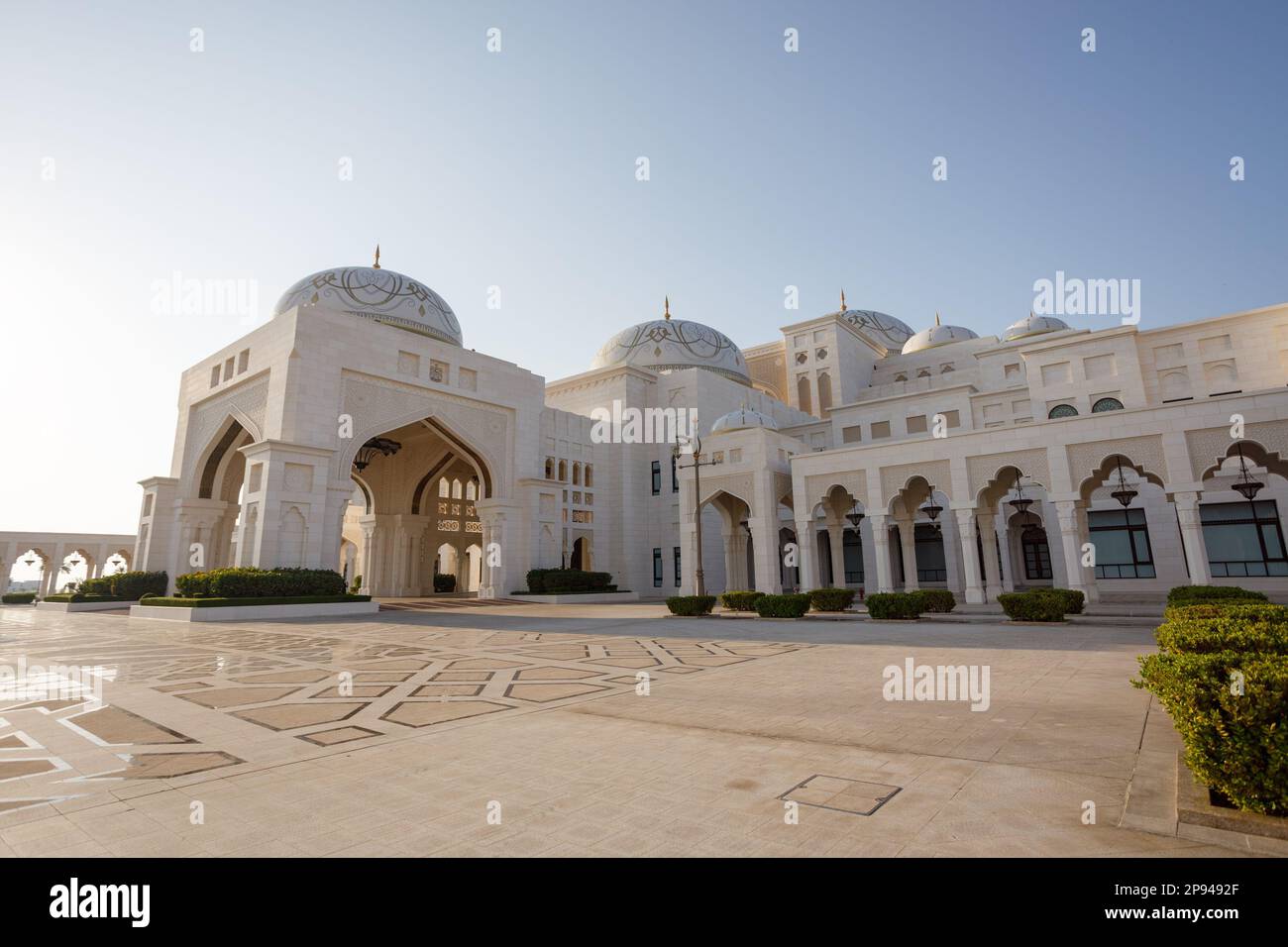 ABU DHABI, UAE. 20 October, 2022. Outdoor, aspect view of Qasr Al-Watan ...