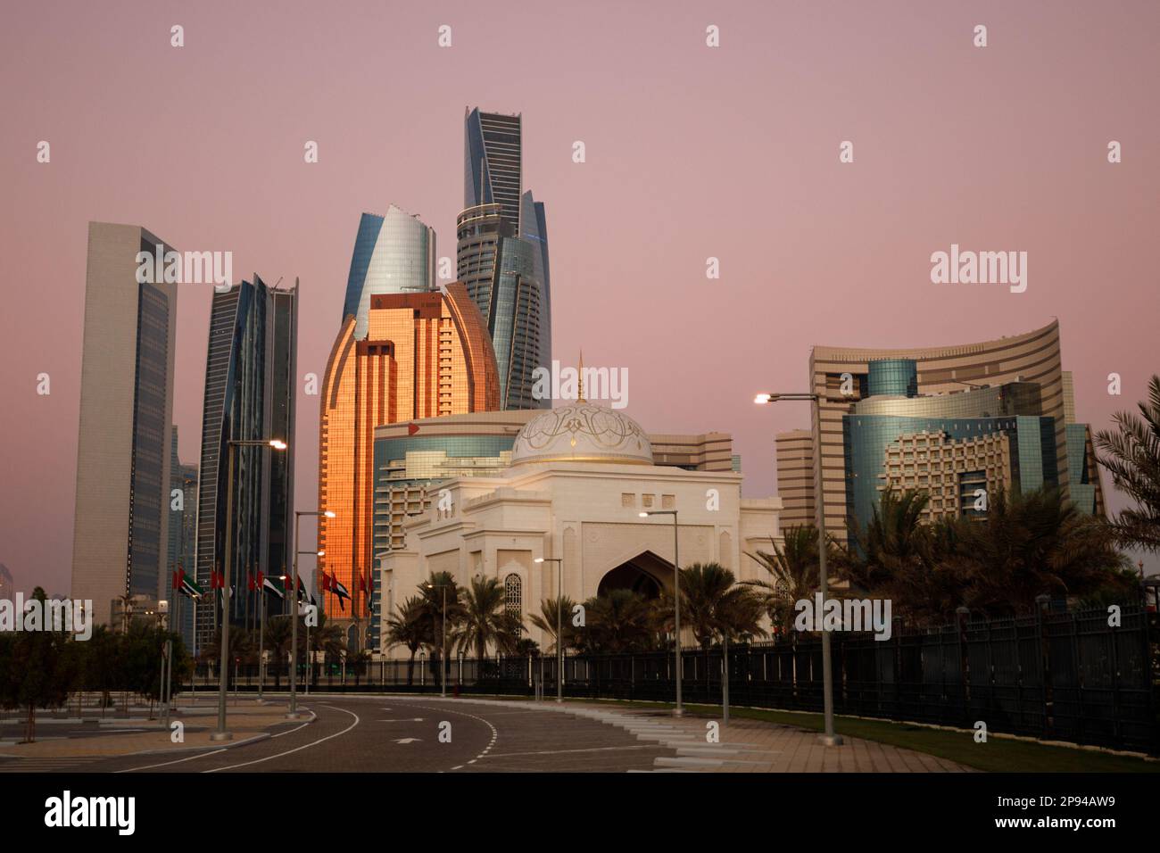 ABU DHABI, UAE. 20 October, 2022. View of the Emirates Towers complex ...