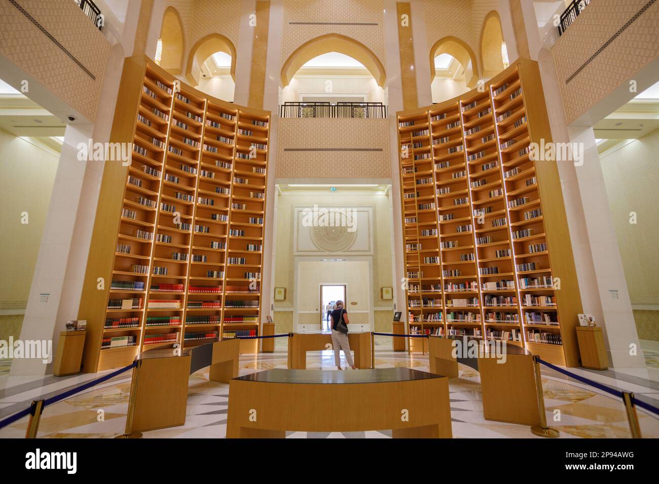 ABU DHABI, UAE. 20 October, 2022. Interior view on the Library, of Qasr ...