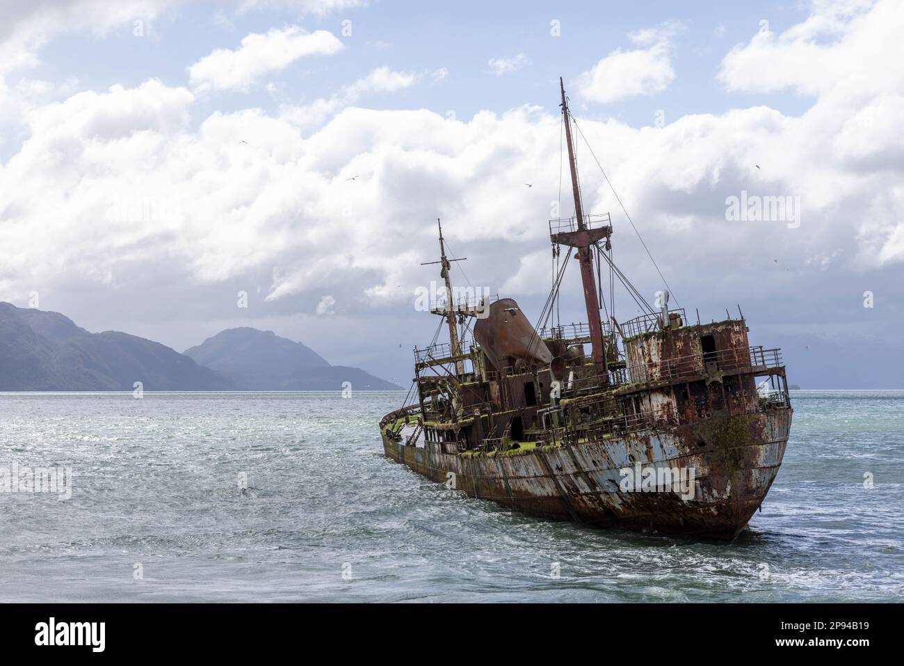 Wreck of MV Captain Leonidas, a freighter that ran aground on the Bajo ...