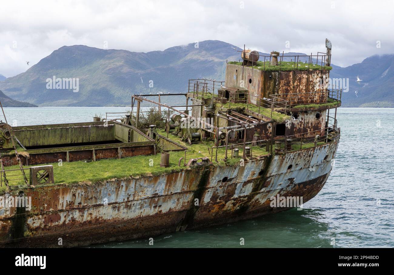 Wreck of MV Captain Leonidas, a freighter that ran aground on the Bajo ...