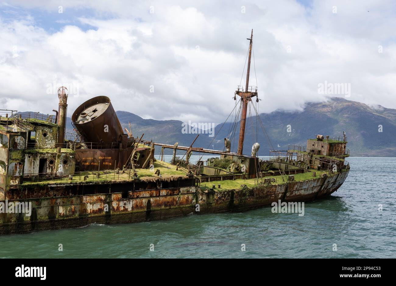 Wreck of MV Captain Leonidas, a freighter that ran aground on the Bajo ...