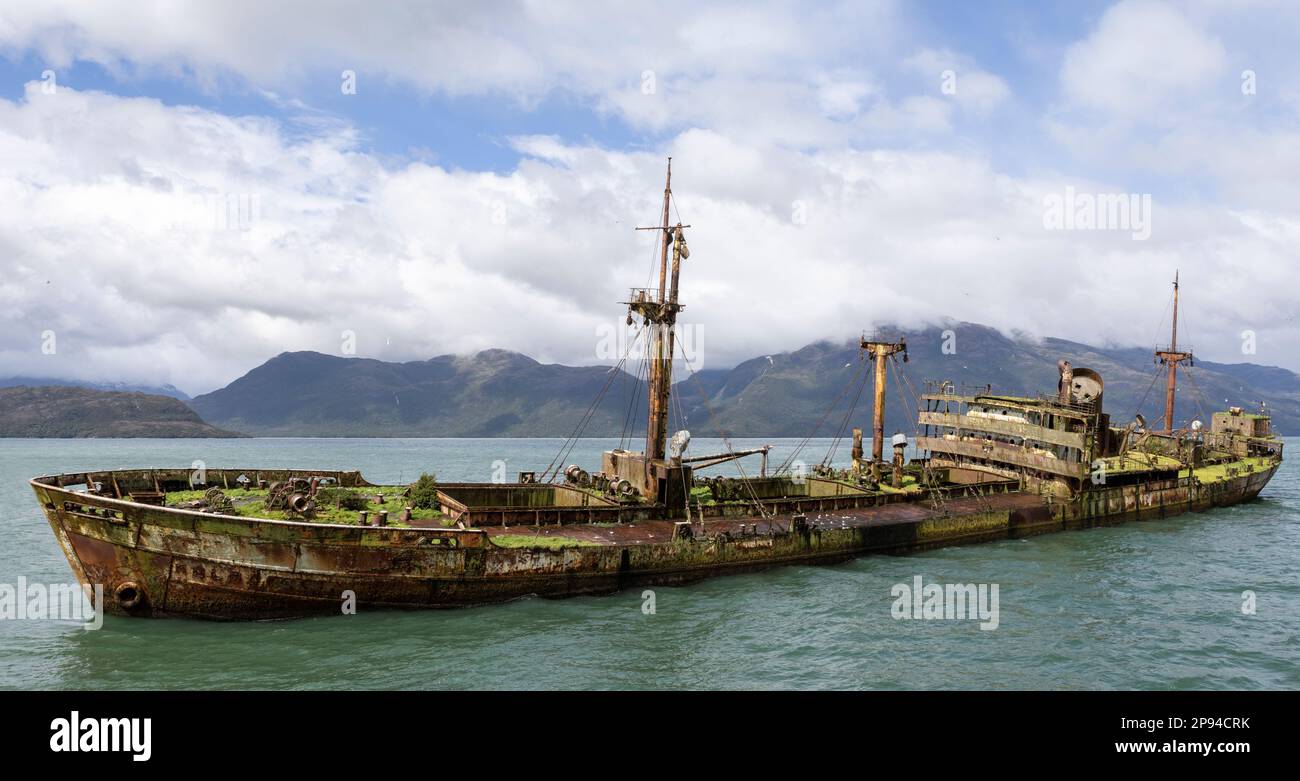 Wreck of MV Captain Leonidas, a freighter that ran aground on the Bajo ...
