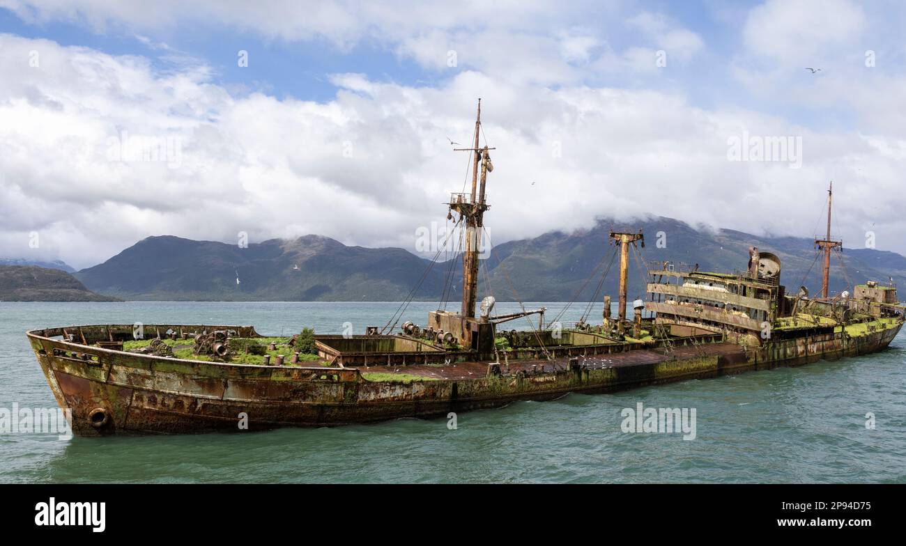 Wreck of MV Captain Leonidas, a freighter that ran aground on the Bajo ...