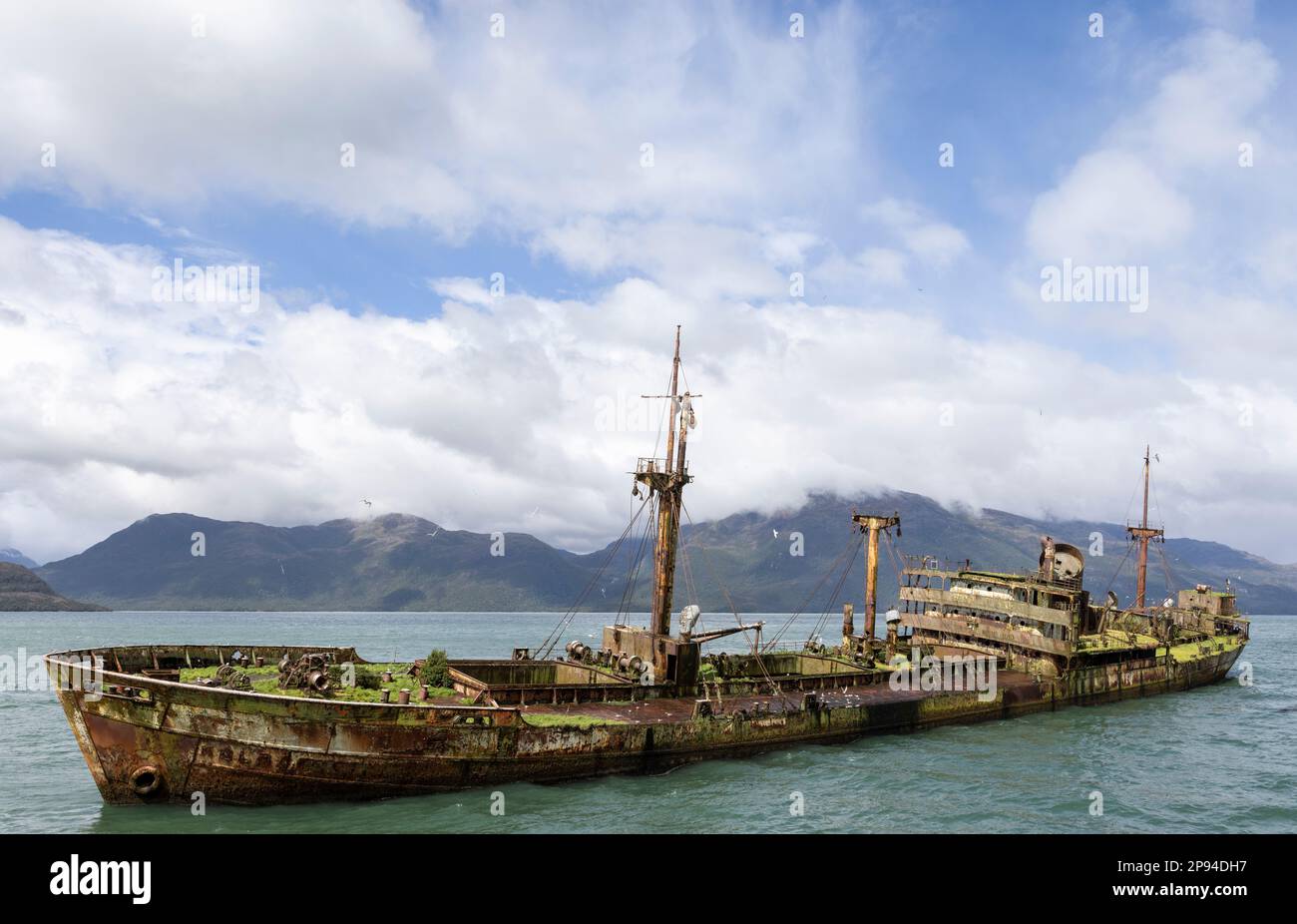 Wreck of MV Captain Leonidas, a freighter that ran aground on the Bajo ...