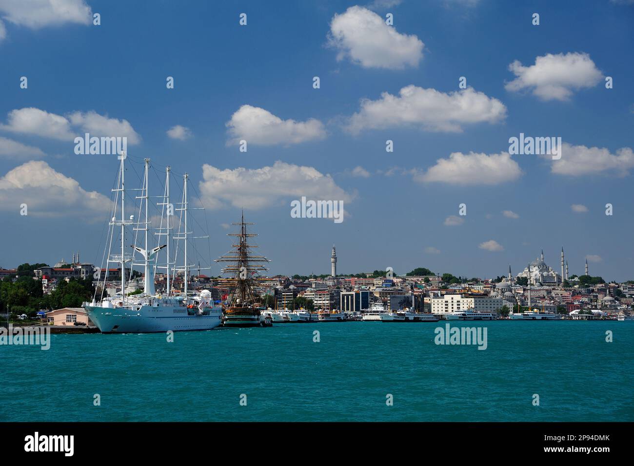the beautiful view of the port in the istanbul from bosphorus Stock ...