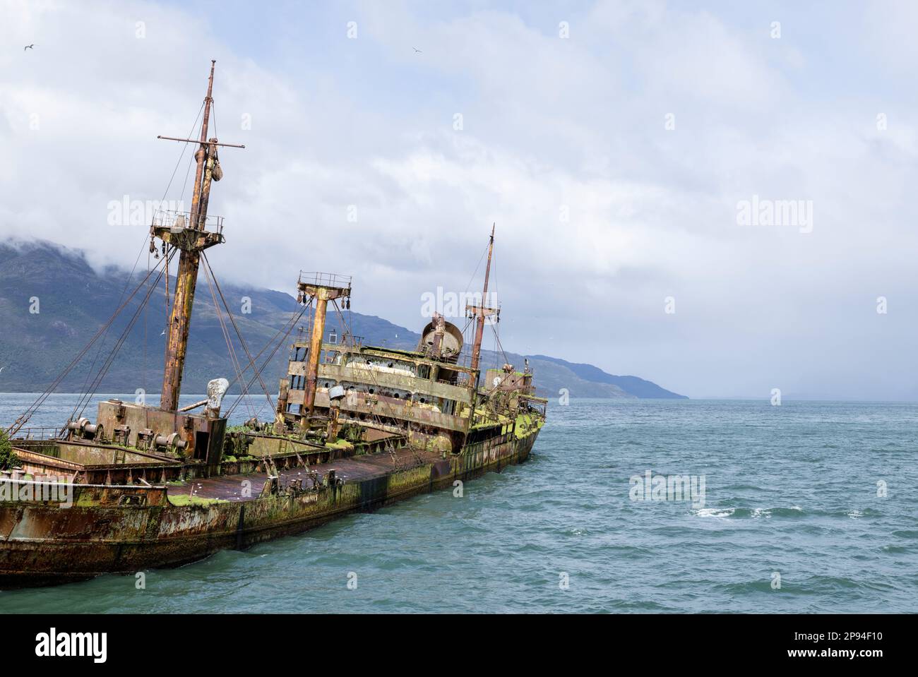 Wreck of MV Captain Leonidas, a freighter that ran aground on the Bajo ...