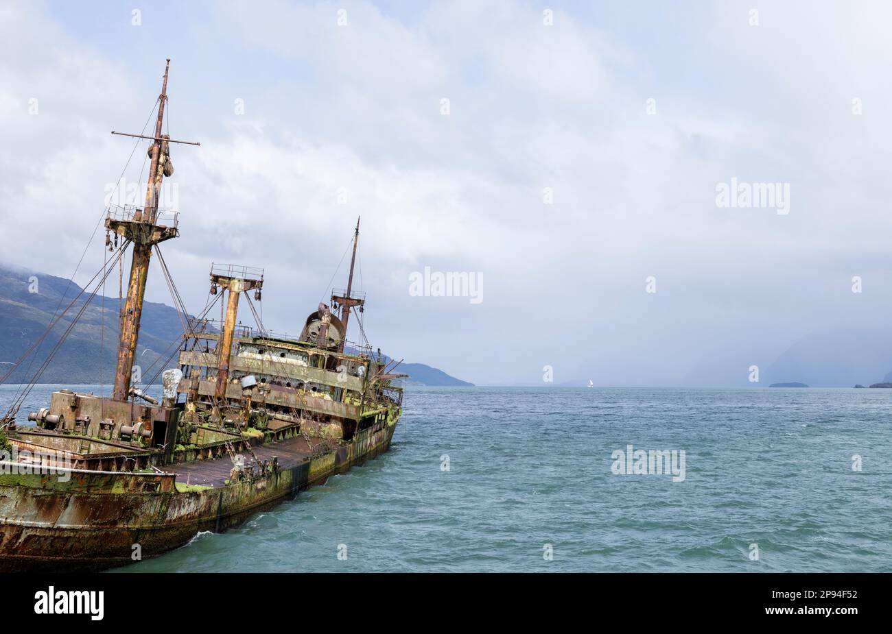 Wreck of MV Captain Leonidas, a freighter that ran aground on the Bajo ...