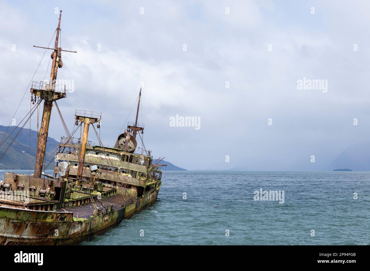 Wreck of MV Captain Leonidas, a freighter that ran aground on the Bajo ...