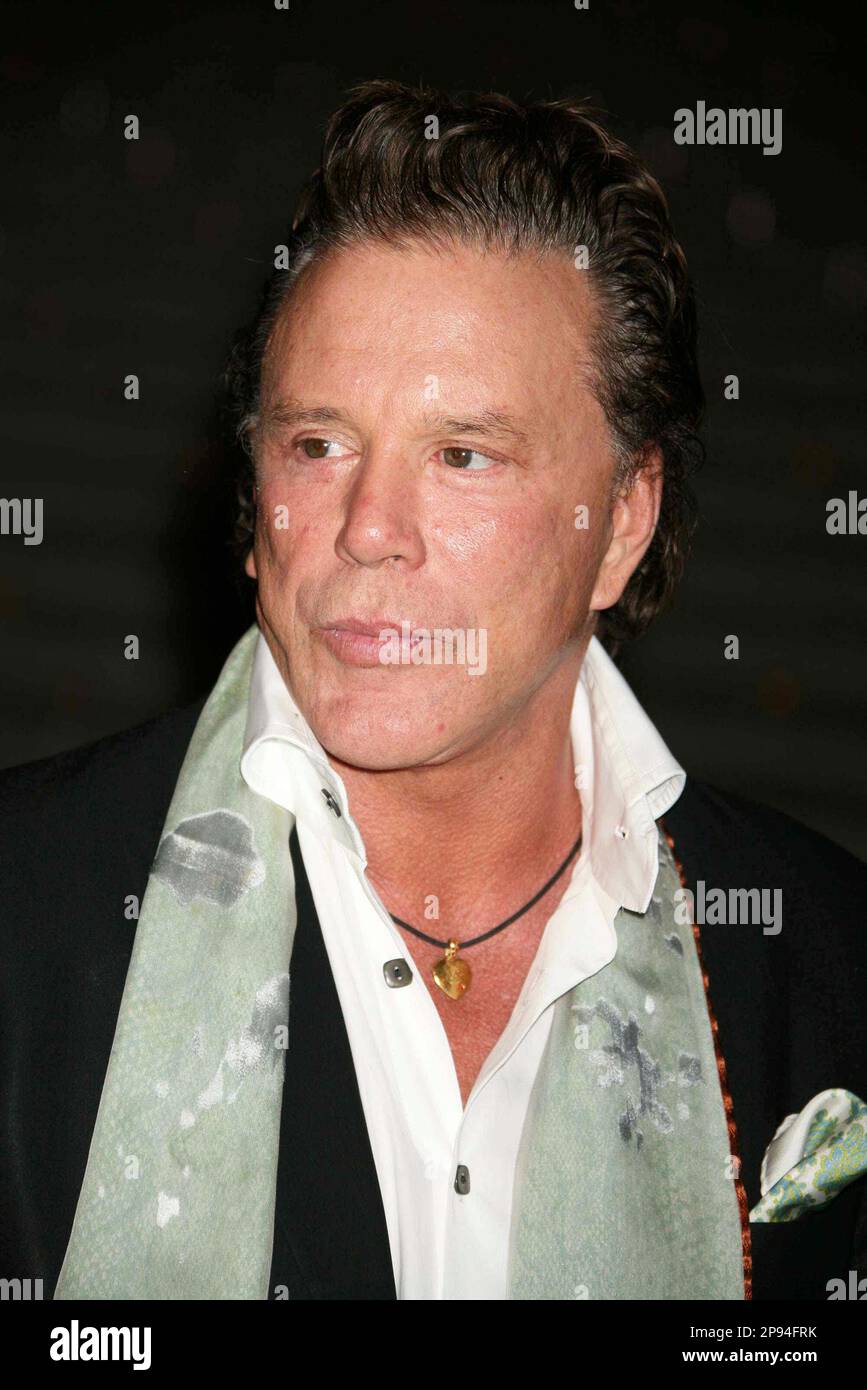Mickey Rourke arriving at the Vanity Fair Tribeca Film Festival Party ...