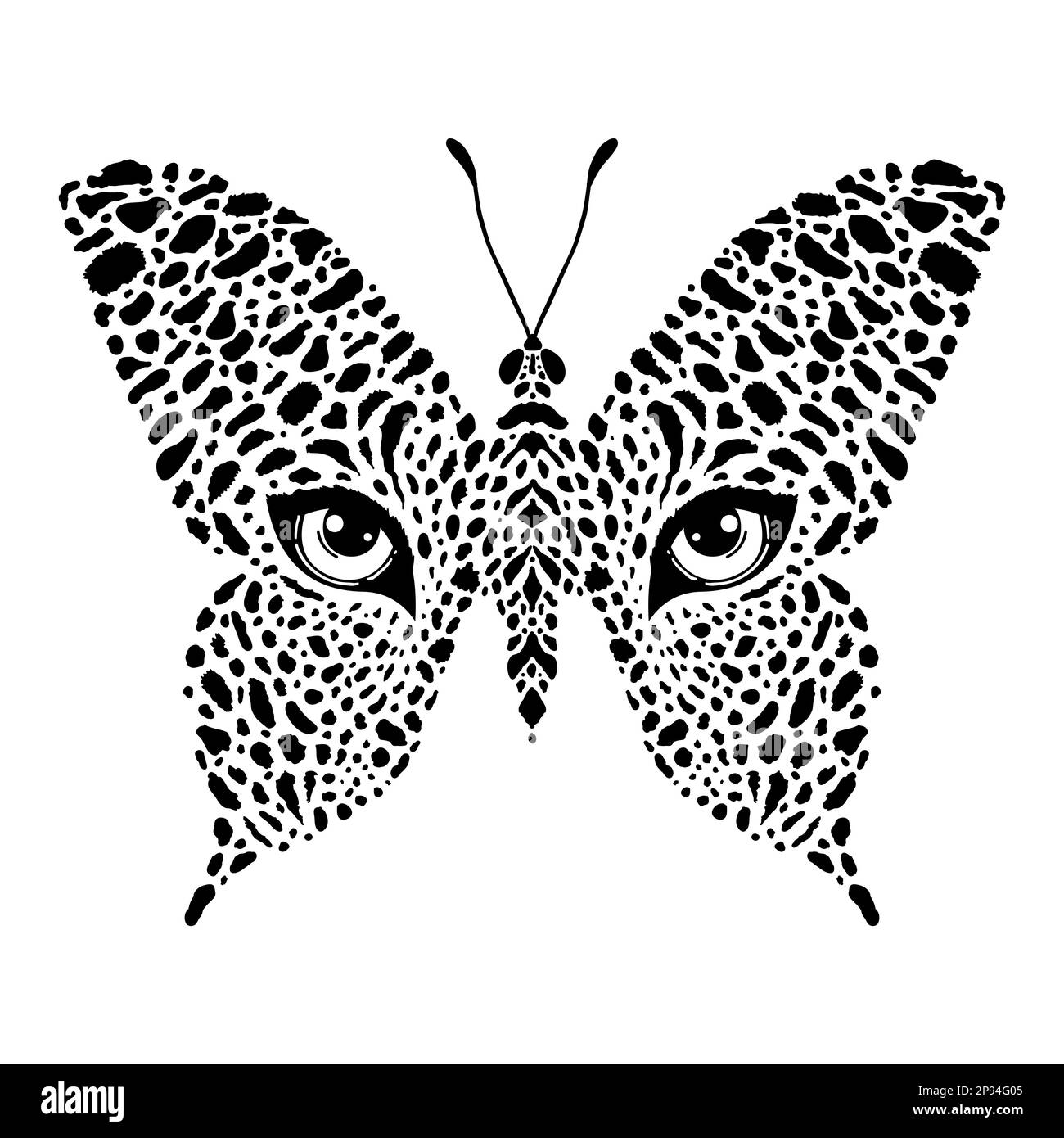 Spotted black butterfly Black and White Stock Photos & Images - Alamy