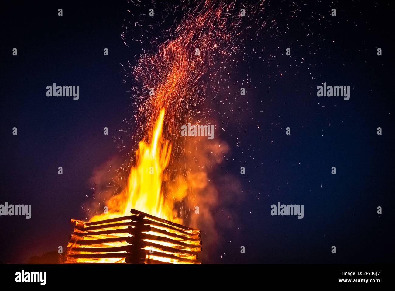 Fire flames sparks flying glowing hi-res stock photography and images ...