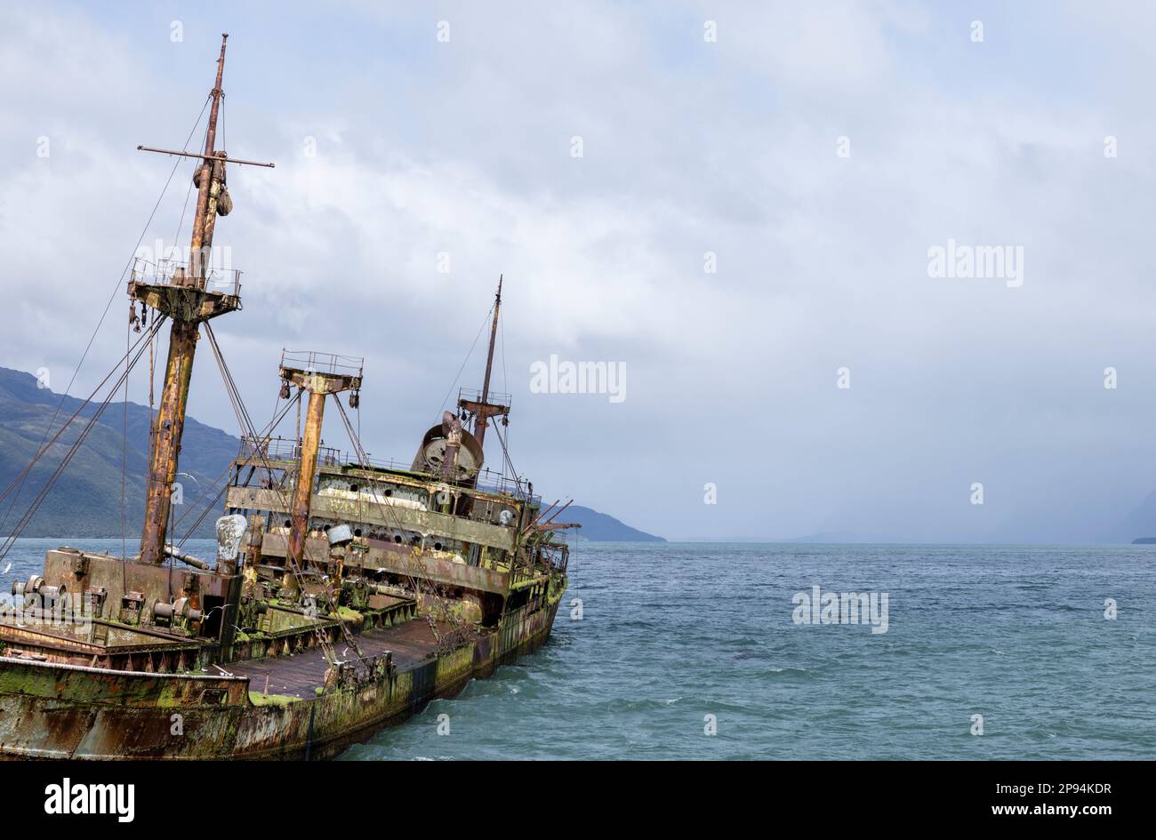 Wreck of MV Captain Leonidas, a freighter that ran aground on the Bajo ...