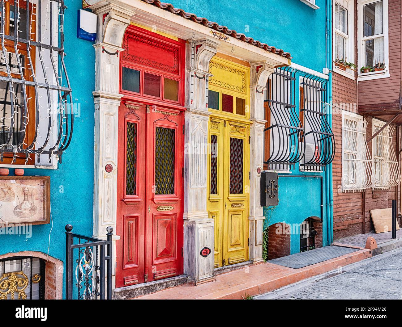 Homes are painted in bright colors in what used to be a traditional ...