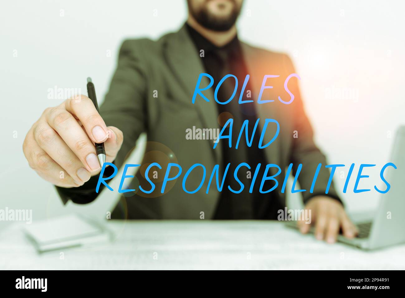 Handwriting text Roles And Responsibilities. Business overview Business ...