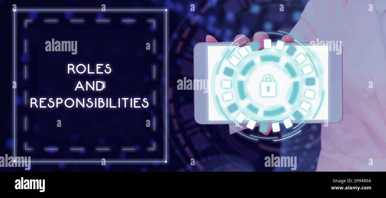 Inspiration showing sign Roles And Responsibilities. Internet Concept ...
