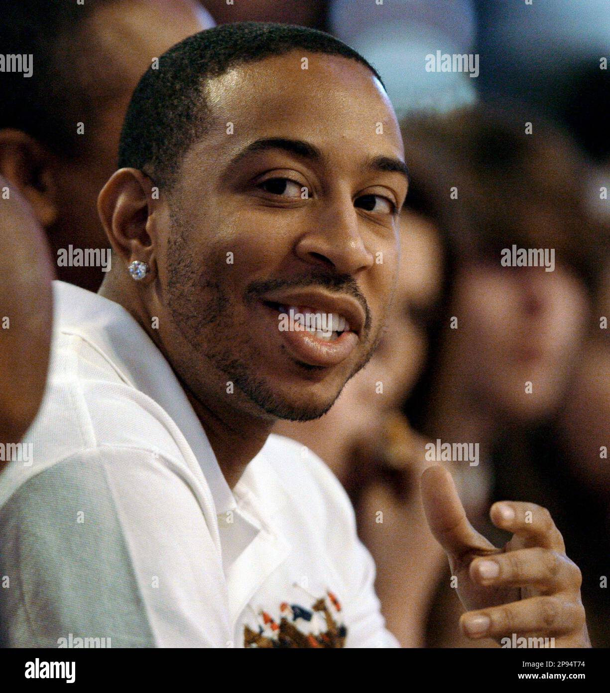 Ludacris watches the skills challenge during NBA All-Star Weekend ...