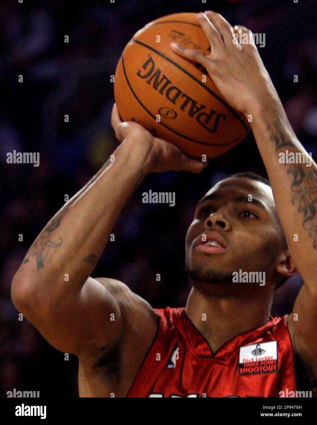 Daequan Cook of the Miami Heat competes in the three-point event during ...