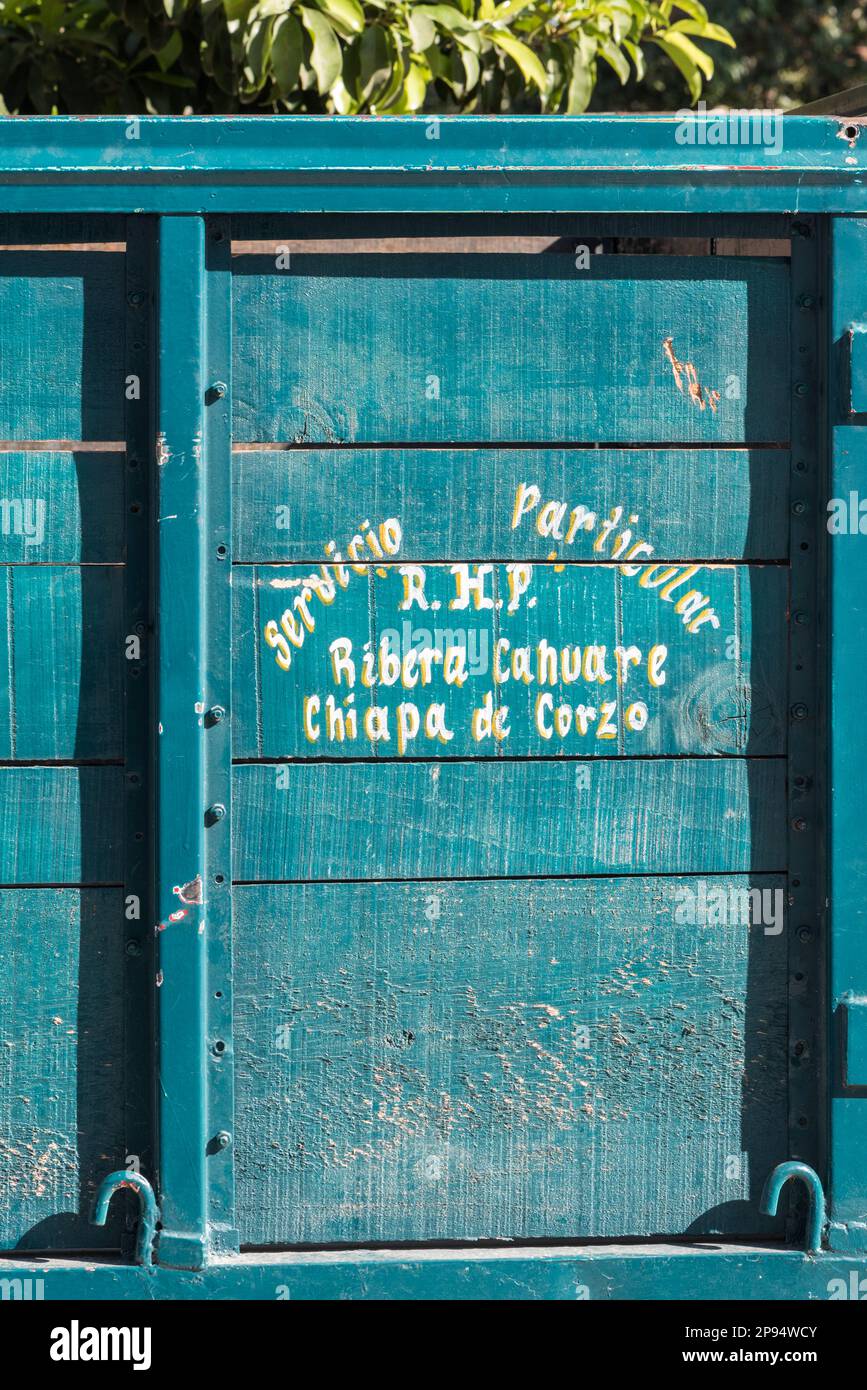 Painted lorry panel in Chiapa de Corzo in Mexico Stock Photo - Alamy