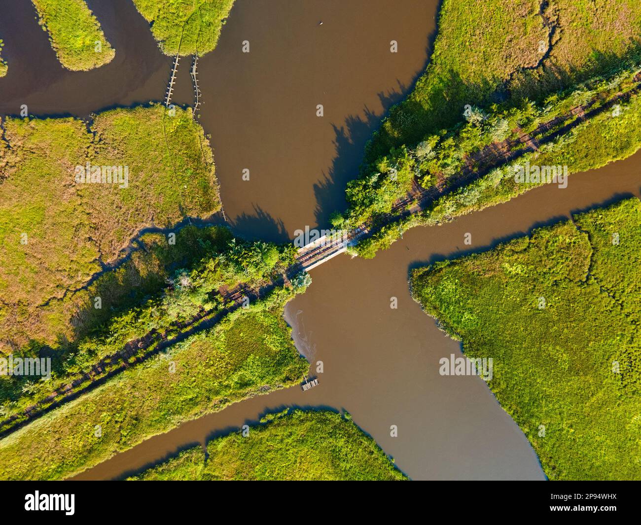 Abandoned Shore Line Tressel & Marsh Stock Photo - Alamy