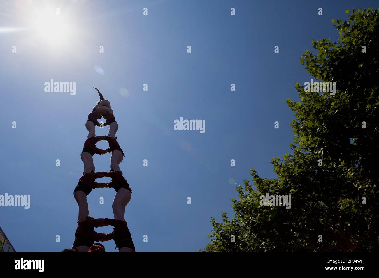 Castellers de Lleida.'Castellers' building human tower, a Catalan ...