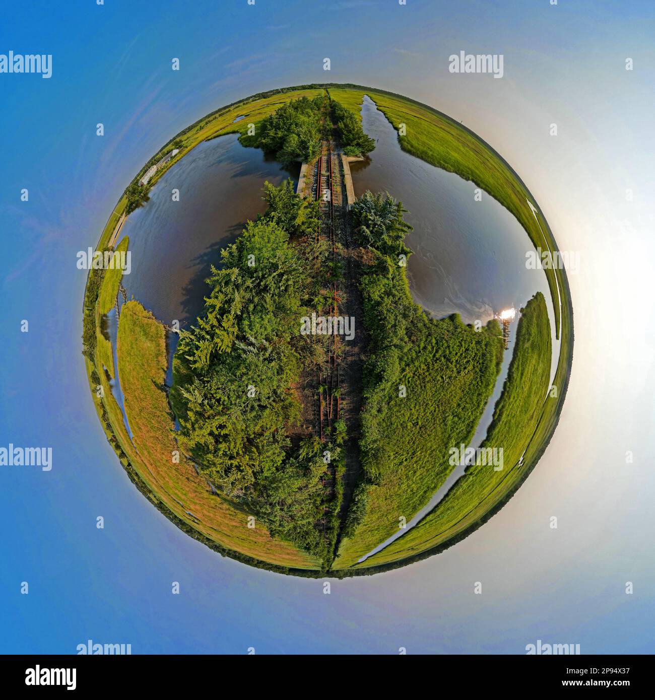 Abandoned Shore Line Tressel & Marsh Stock Photo - Alamy