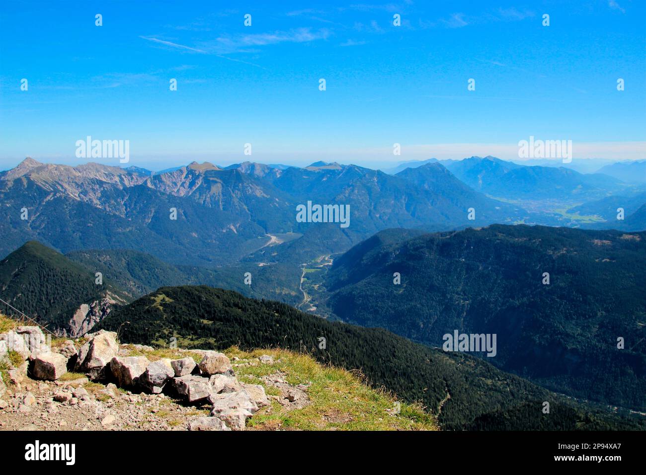 View from the summit of Daniel (2340m), highest peak of the Ammergau ...